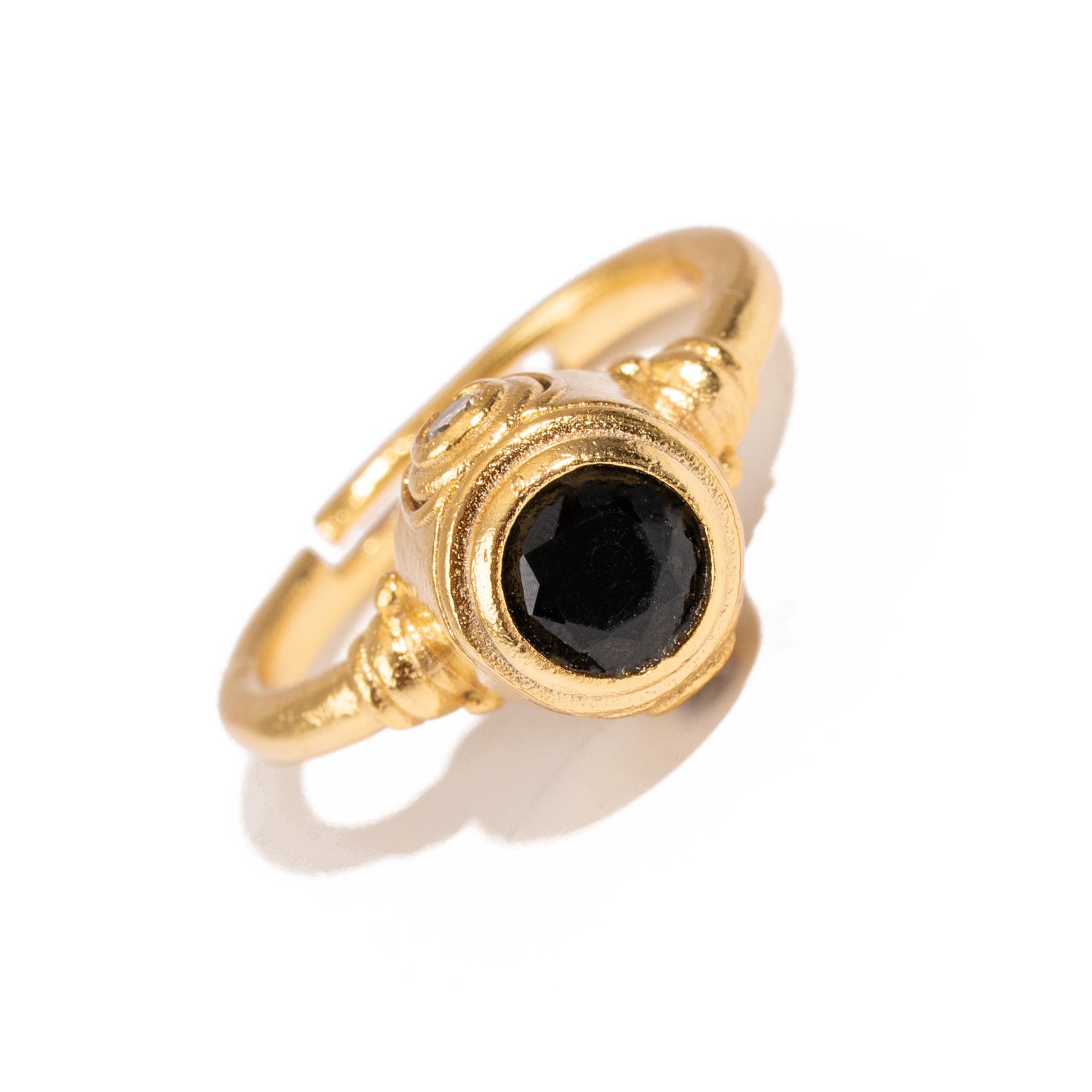 Onyx Shadow Gold Adjustable Ring – EBRU JEWELRY